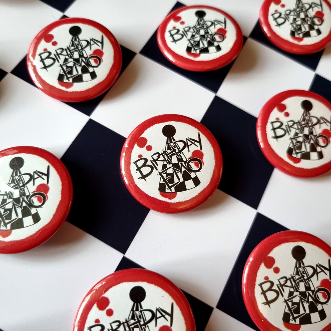 Emo Birthday Badge - 38mm Party Hat Button Badge - Etsy