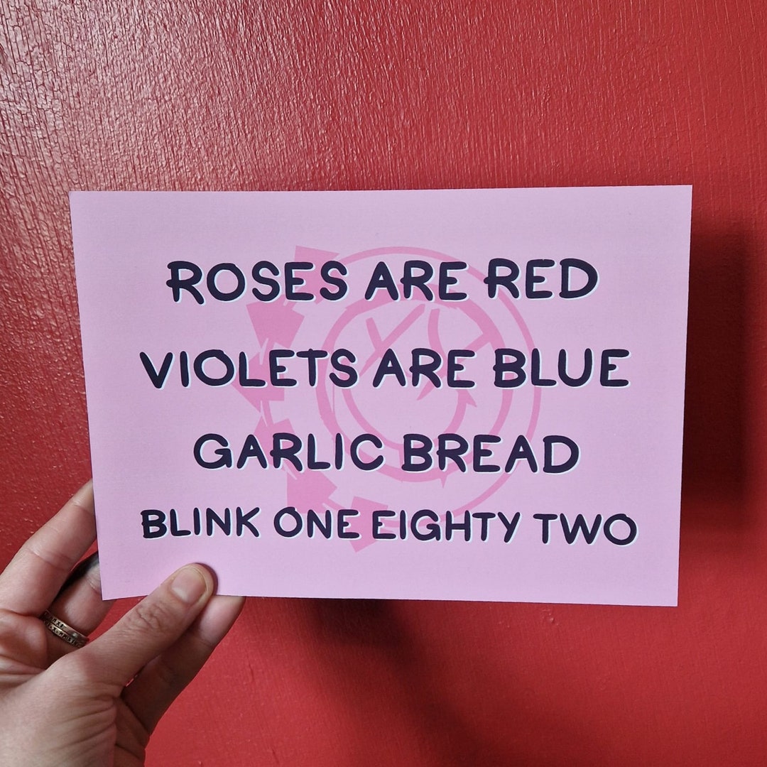 Blink 182 Garlic Bread A5 Print Valentines Day Pop Punk Emo Gift - Etsy ...