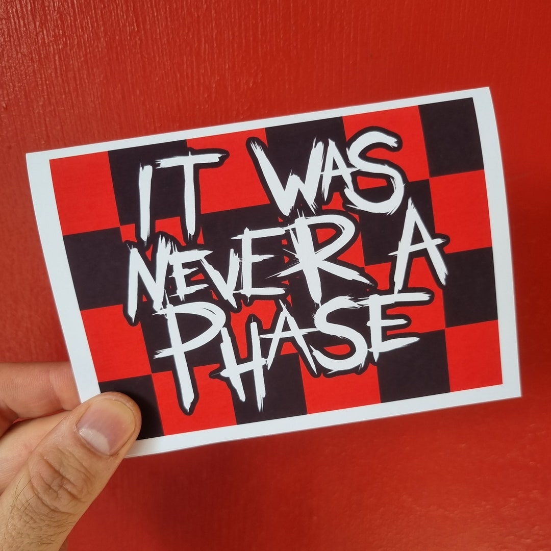 It Was Never A Phase Emo Greetings Card Checkerboard & Red - Etsy