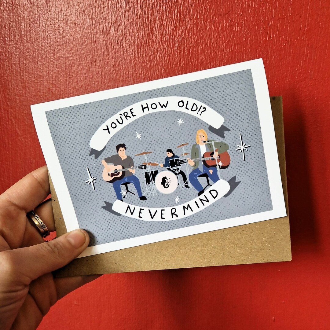 Nirvana Nevermind Band Portrait A6 Greetings Card Birthday Card Illustration Grunge Gift - Etsy
