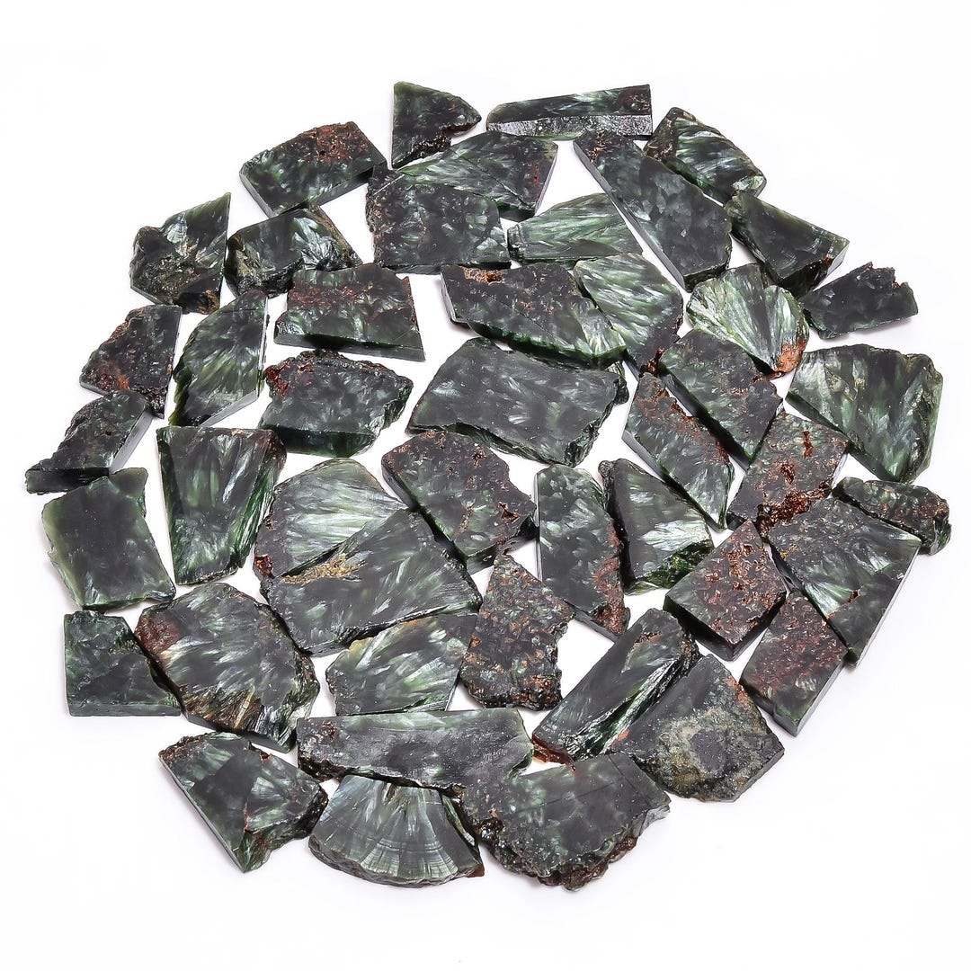 Natural Seraphinite Slice, Seraphinite Rough Raw, Seraphinite Slub ...