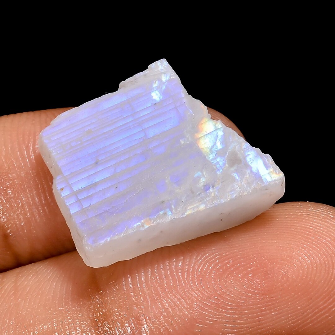 Natural Blue Fire Moonstone Slice Raw Gemstone Rough Slice Moonstone ...