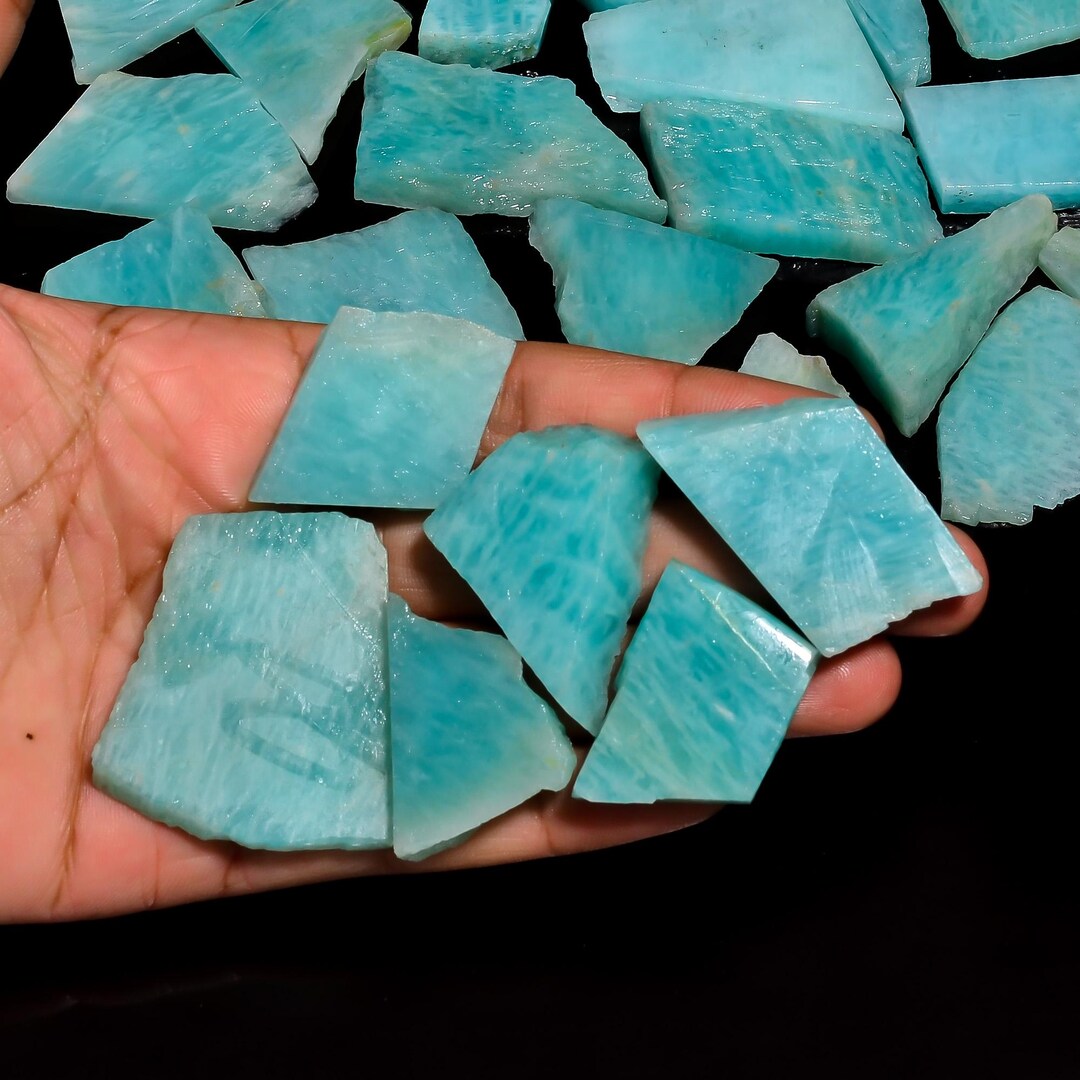 Natural Amazonite Slice Rare Amazonite Rough Slab Raw Amazonite Decorative Slice Raw Slab ...