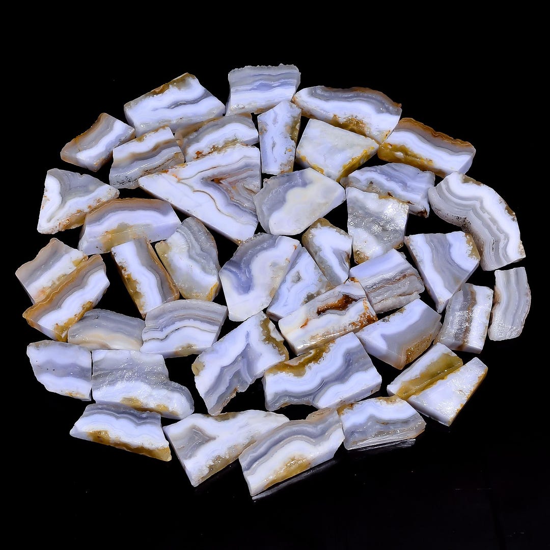 Natural Blue Lace Agate Slice, Blue Lace Agate Rough Raw, Size 20-45 Mm ...