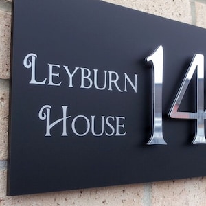 Unique House Number Sign. Matt Satin House Number Plaque. Raised off ...