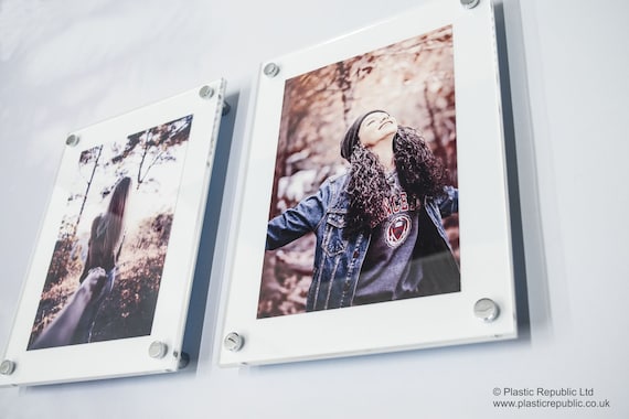 Acrylic Wall Mounted Floating Photo Frames. Frame Photos - Etsy