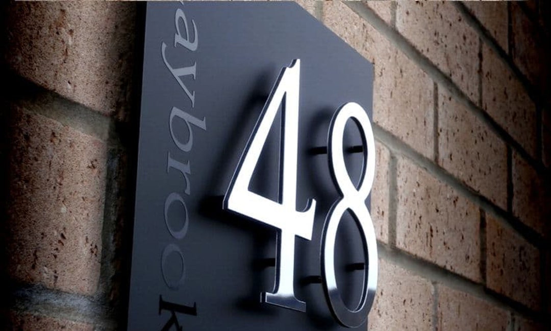 Unique House Number Sign. Matt Satin House Number Plaque. Raised off ...