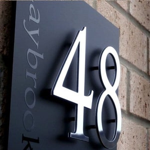 Unique House Number Sign. Matt Satin House Number Plaque. Raised off ...