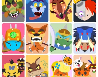 Crash Bandicoot Stickers - Etsy