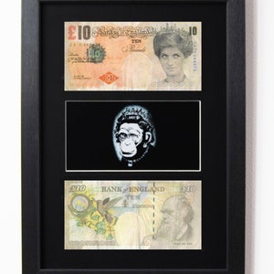 2 Framed Banksy Princess Diana Replica British Tenner's Di-faced Ten ...