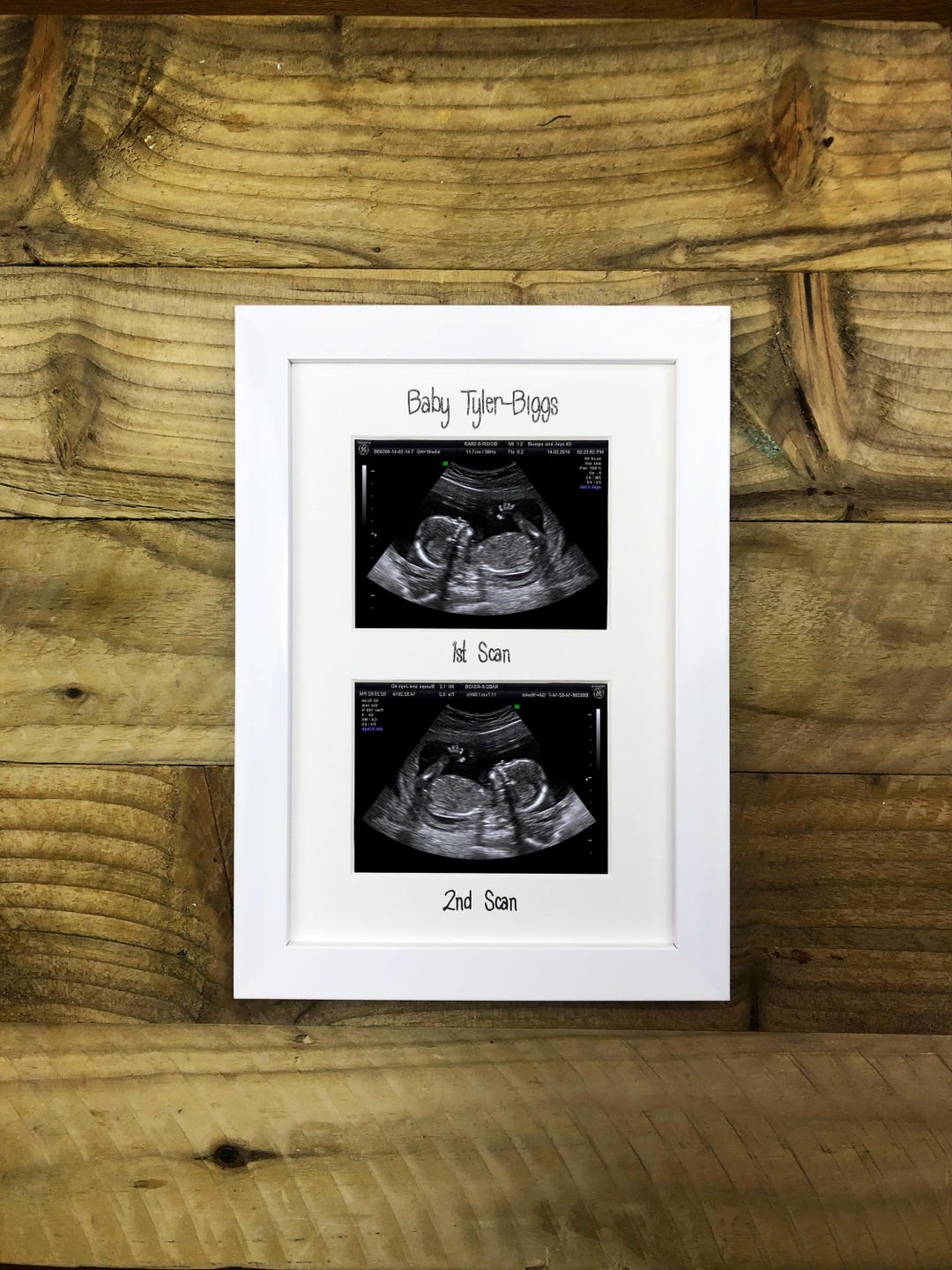 Personalised Baby Scan Picture Frame - 2 Aperture Ultrasound 12 & 20 ...