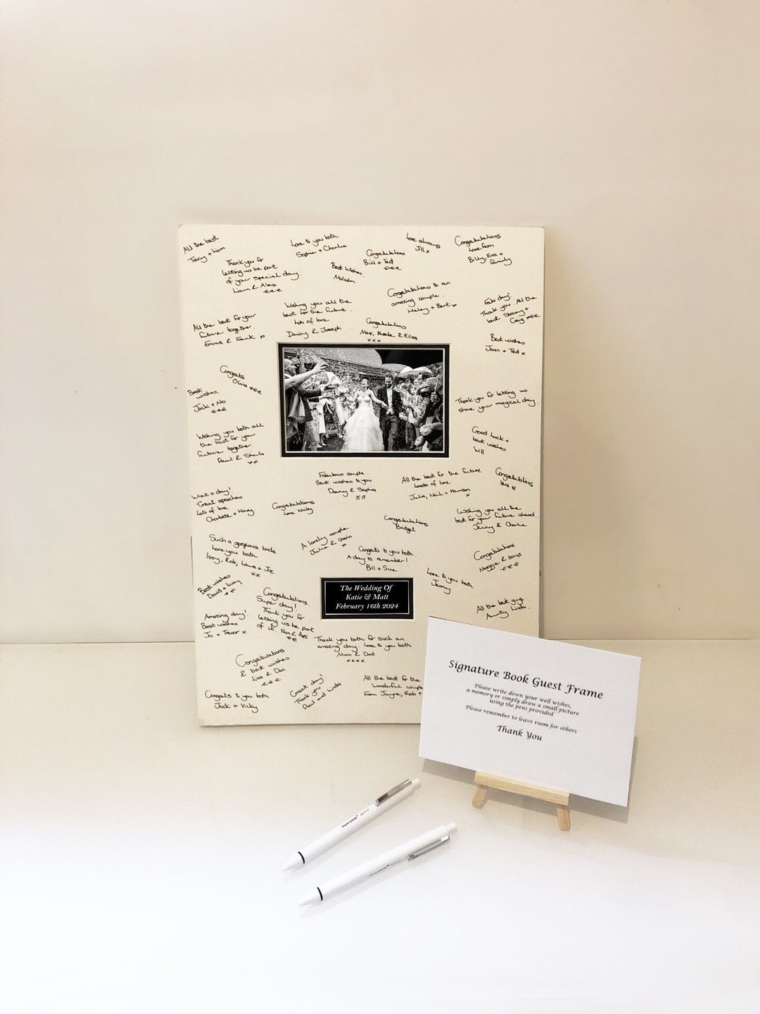 Personalised Wedding Guest Message Signing Mount Board Kit - Signature ...