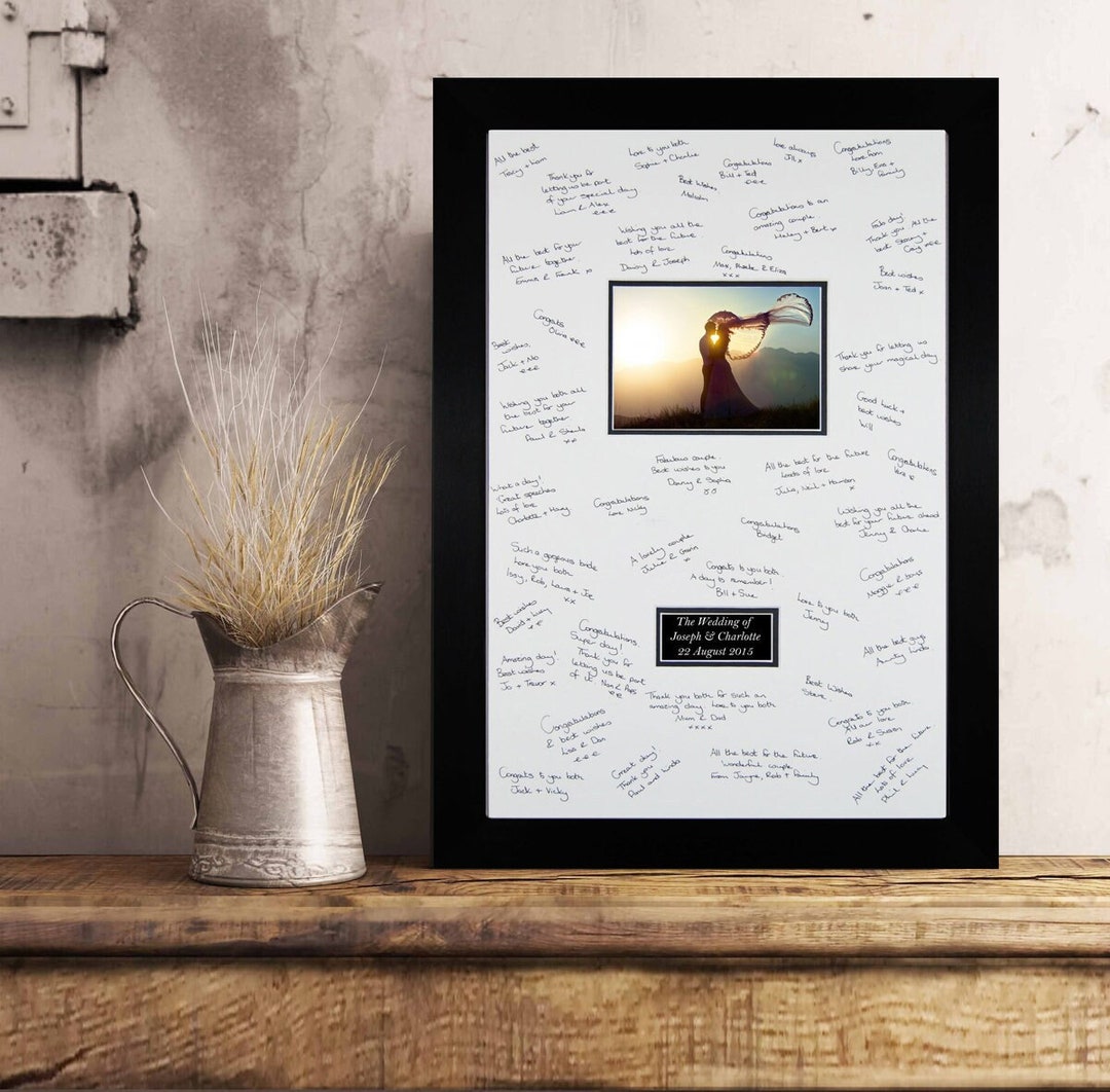 Personalised Wedding Guest Message Memory Board Frame - Wedding Guest ...