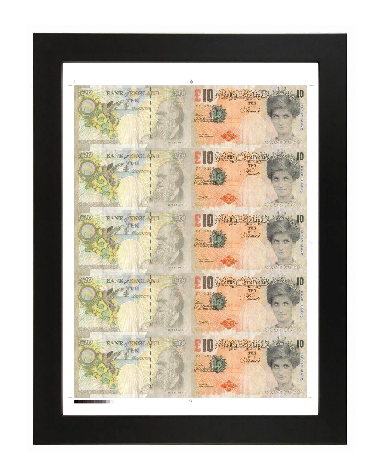 Full Sheet of Banksy Princess Diana Replica Tenner's Di-faced British ...