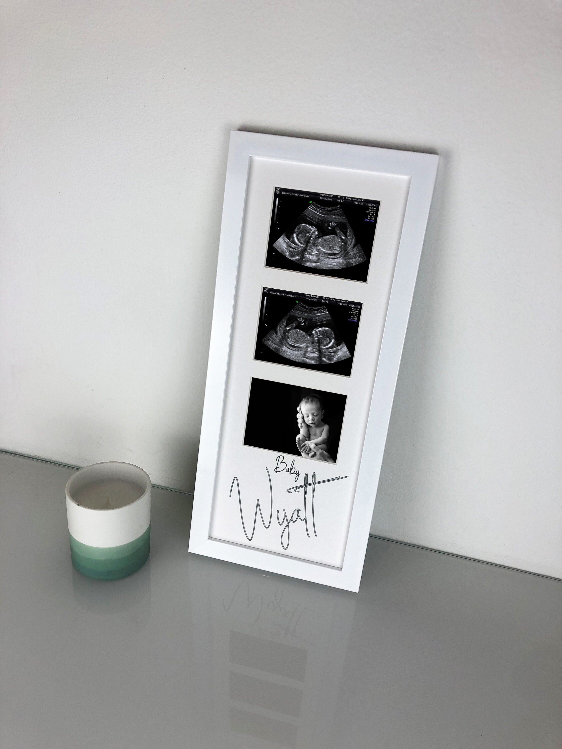 Personalised Ultrasound Baby Scan Photo Frame 3 Aperture Pregnancy ...