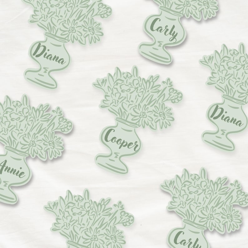 Editable Garden Party Wedding Name Cards - Printable Floral Name Tags ...