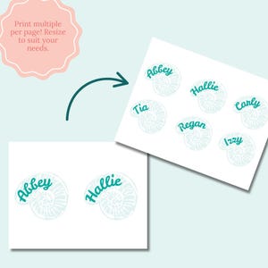 Seashells & Wedding Bells Watercolor Name Cards I Place Cards and Gift ...