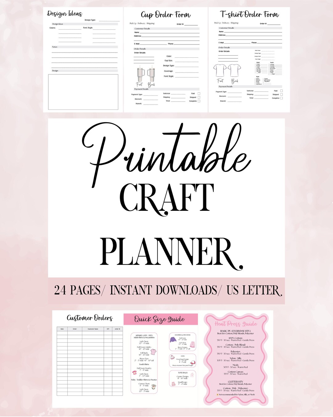 Crafter Planner Printable | Small Business Planner | Cricut Planner ...