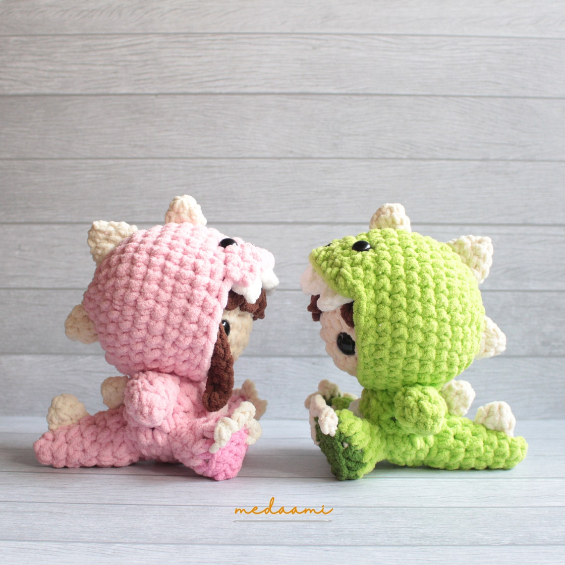 PDF PATTERN Chunky Dino Couple Amigurumi - Etsy