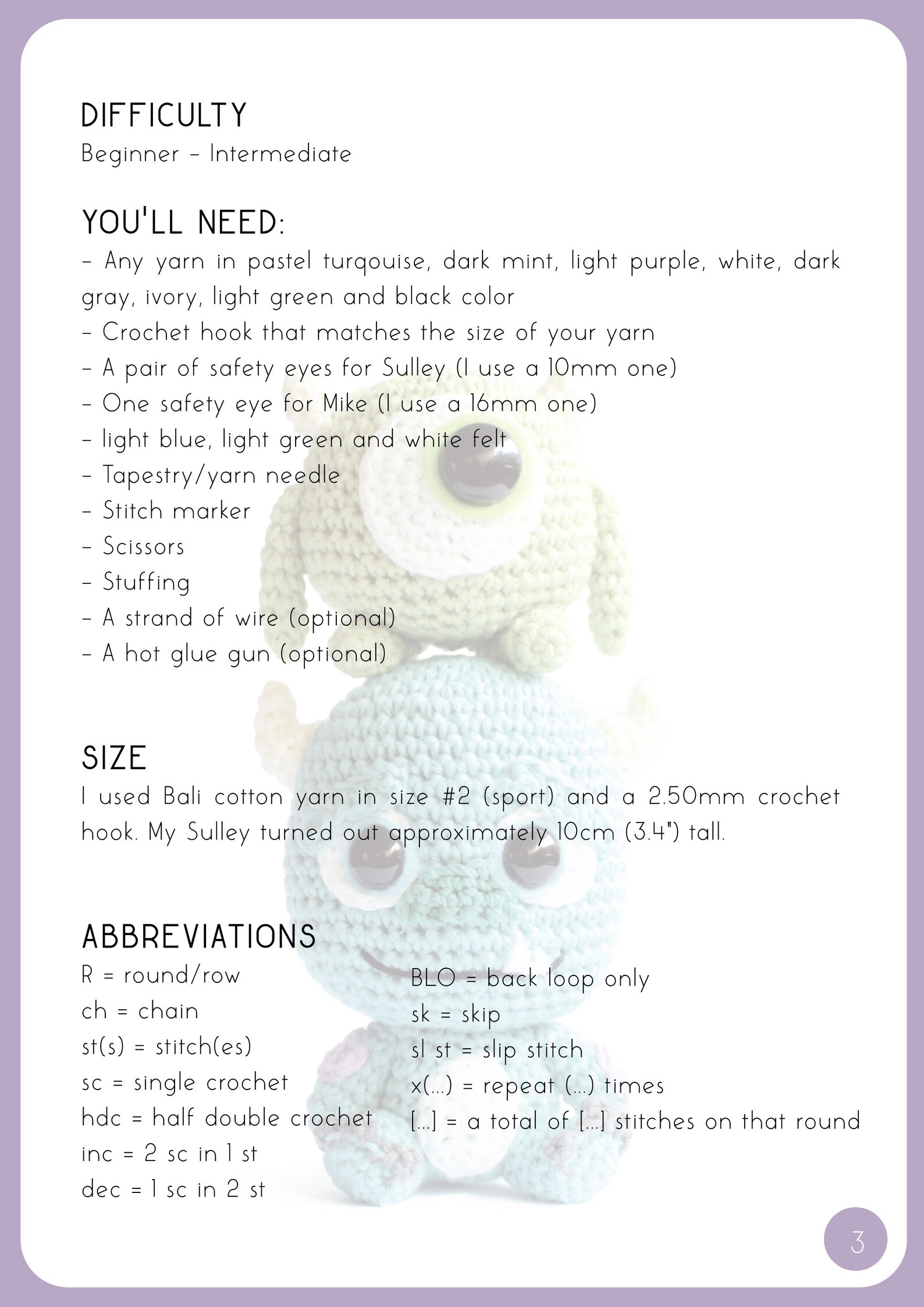 PDF PATTERN Monsters Amigurumi - Etsy