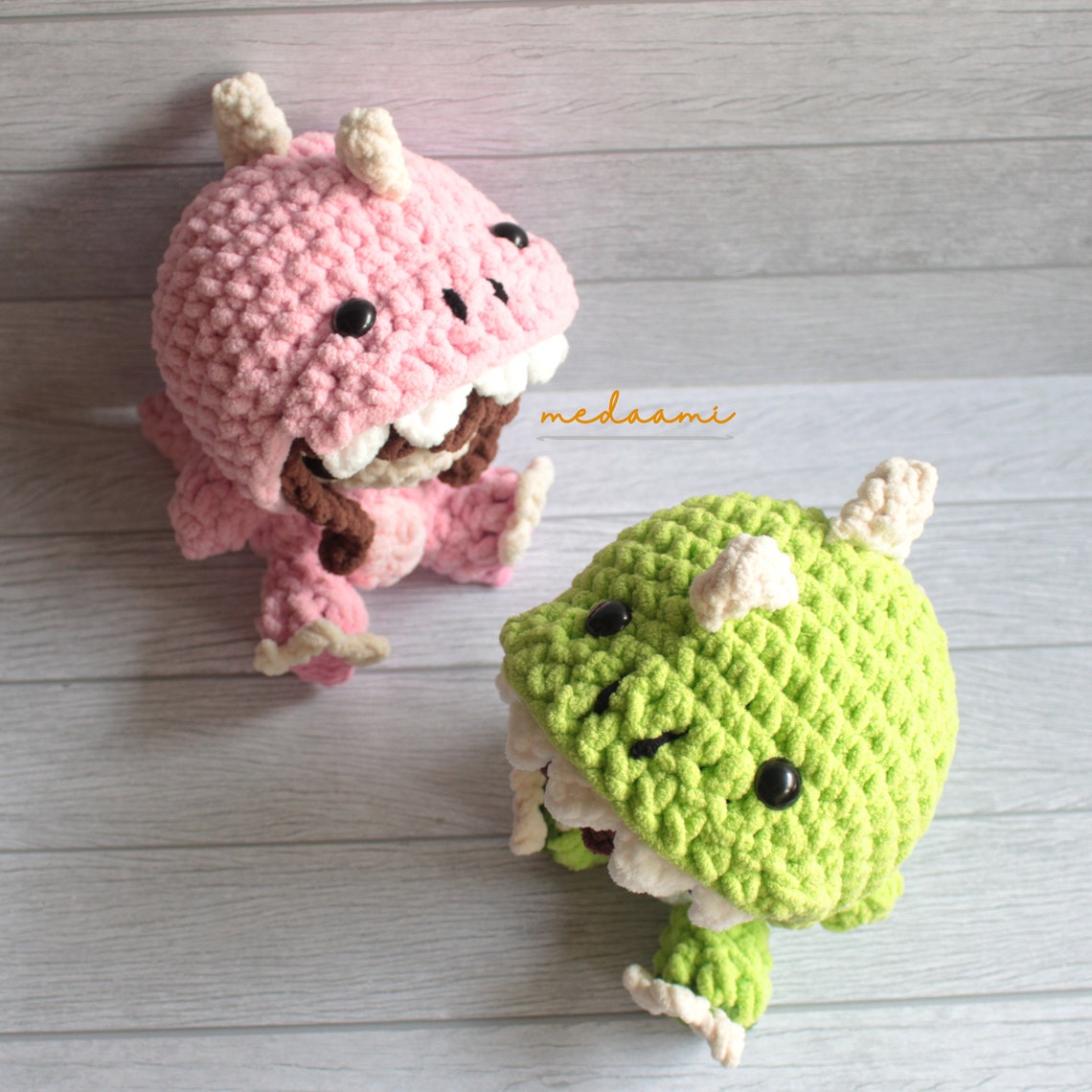 PDF PATTERN Chunky Dino Couple Amigurumi - Etsy