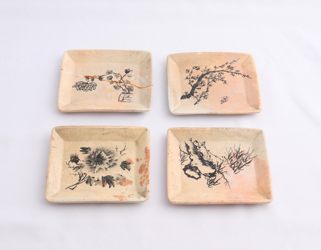 Hand Paint Japanese Plate , Hand Made Japanese Dishes Set , Ceramic ...