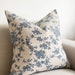 Blue Floral Print Cushion With Duck Feather Pad 45x45cm - Etsy UK