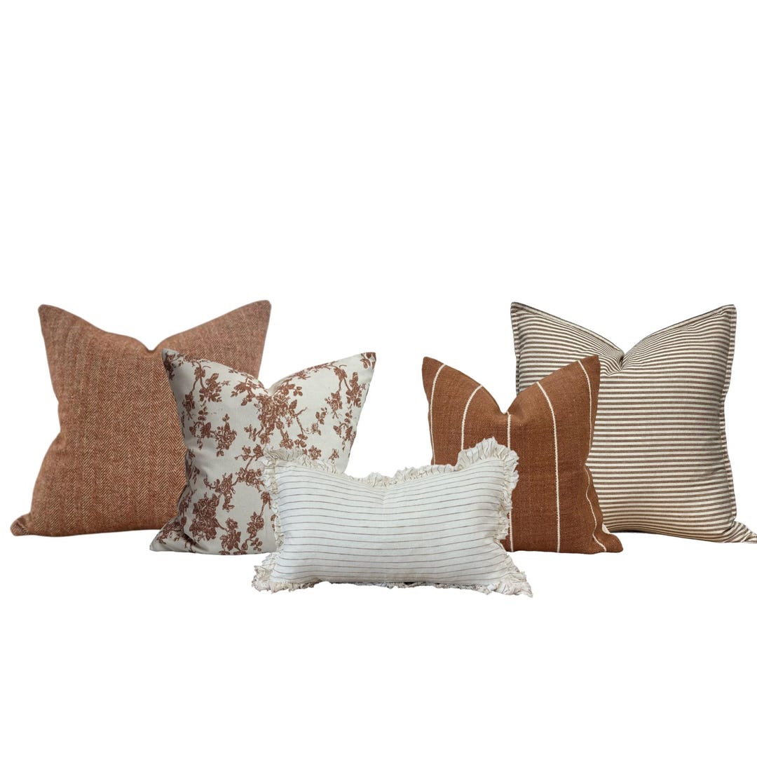 The Large Washed Rust Cushion Combination Cushion Set Pillow Set - Etsy