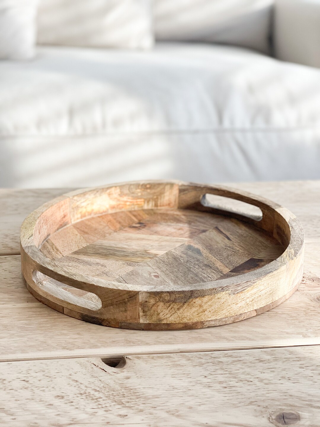 Wooden Herringbone Tray 2 Sizes - Etsy
