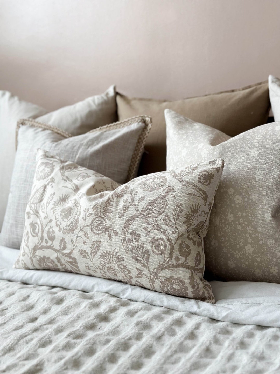 Aria Country Floral Print Cushion With Duck Feather Pad 50x30 - Etsy UK