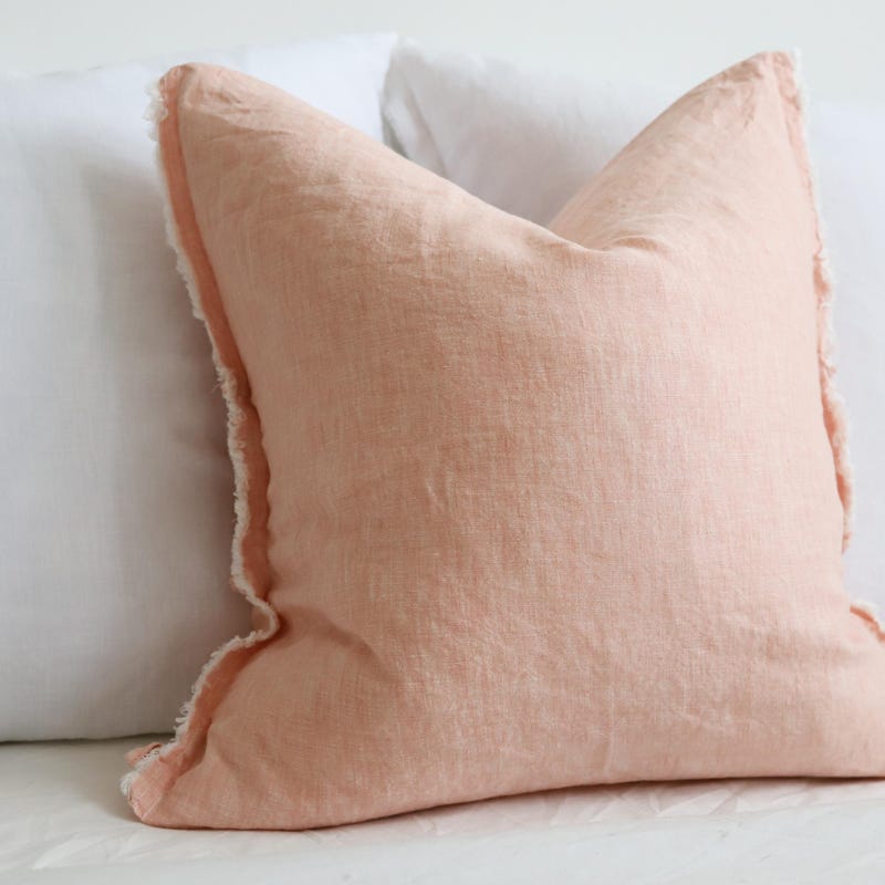 Pink Linen Pillow - Etsy