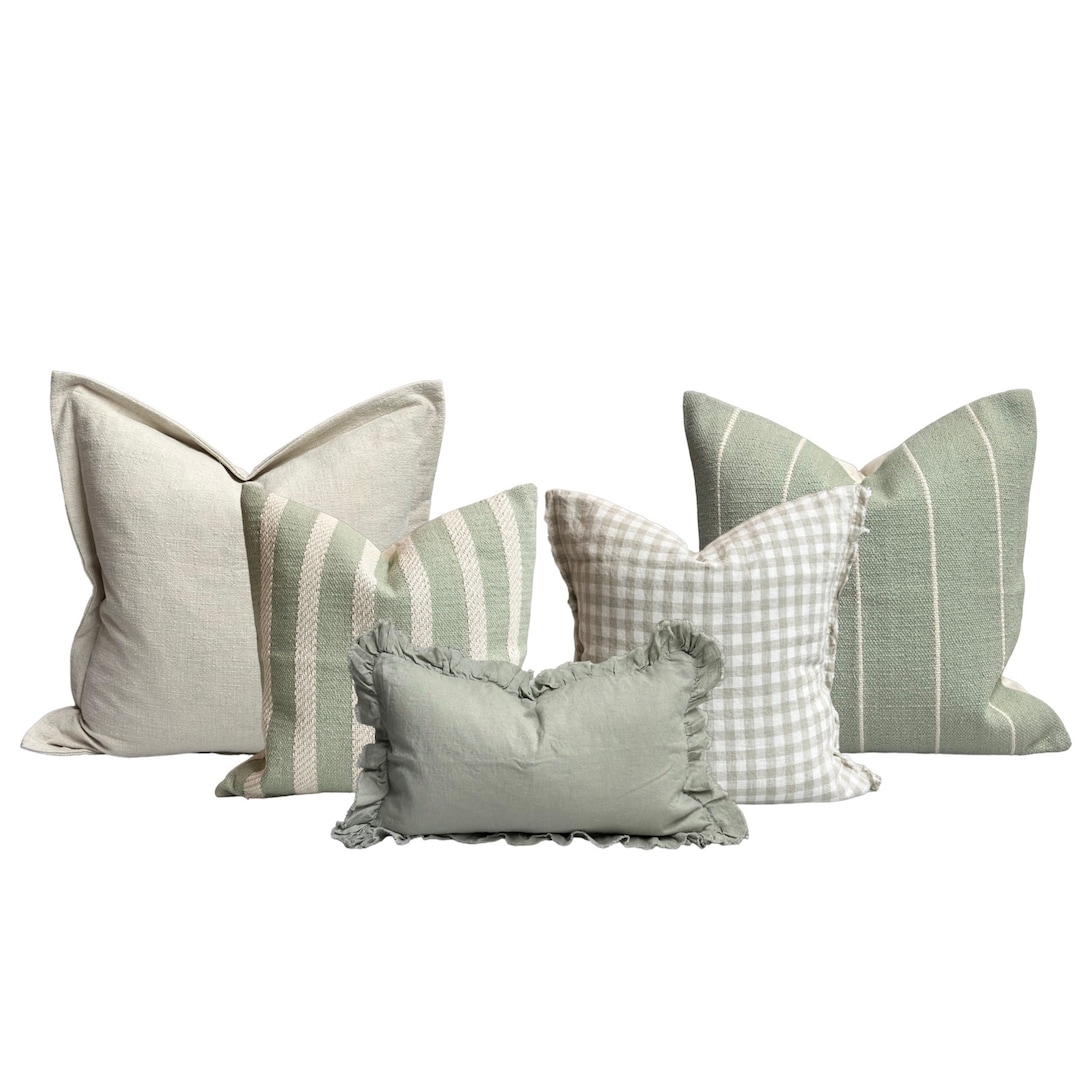 Natural Sage Green Cushion Combination - Etsy UK