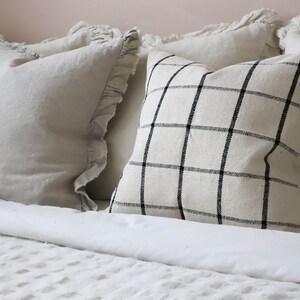 Hallie Natural Beige Ruffle Cushion 3 Sizes - Etsy UK