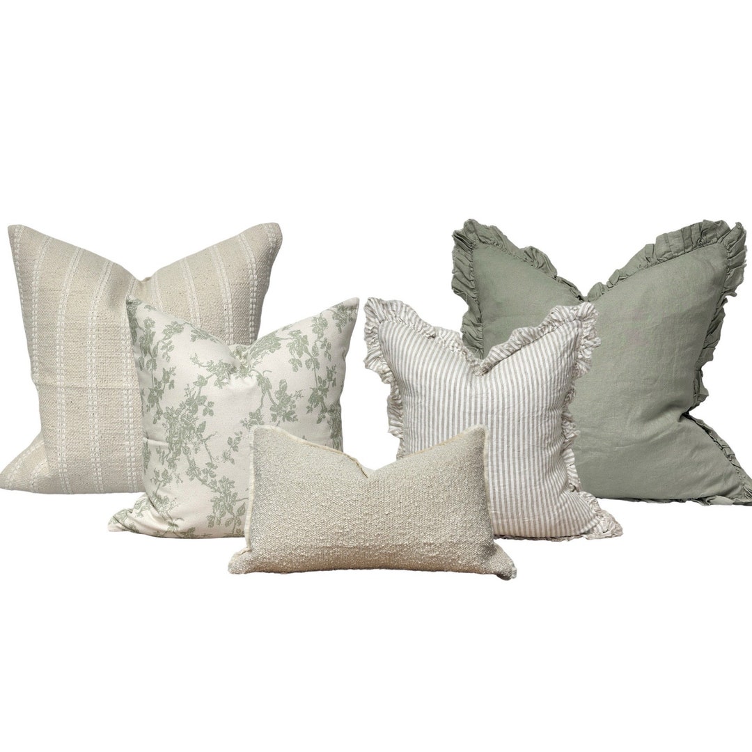 The Sage Green Cushion Combination - Etsy UK