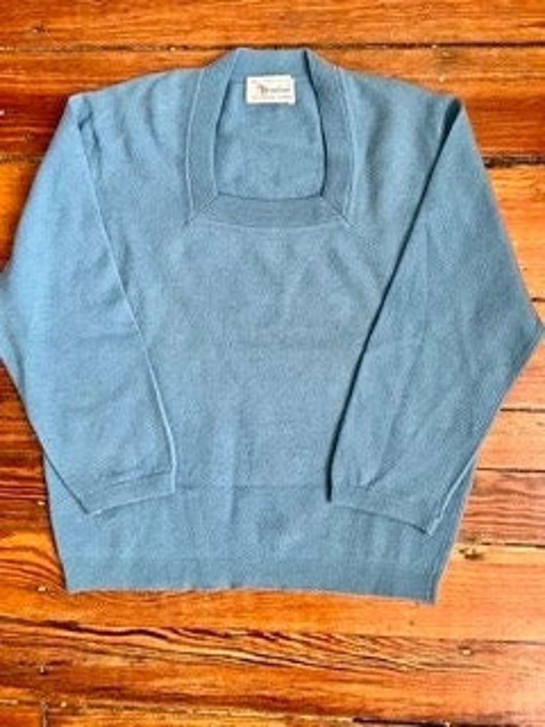 Vintage Square Neck Wool Sweater - Etsy