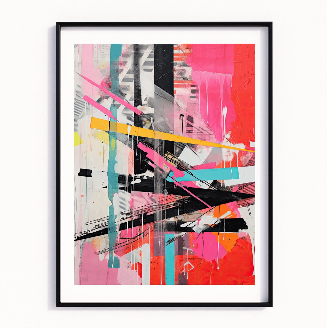 Modern Urban Art Print, Abstract Graffiti Printable Painting, Street Art Poster, Aesthetic Room ...