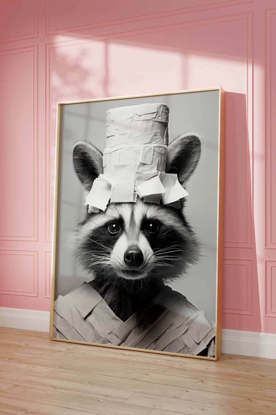 Bathroom Art Printable Roll, Raccoon Art, Funny Bathroom Sign, Pet in ...
