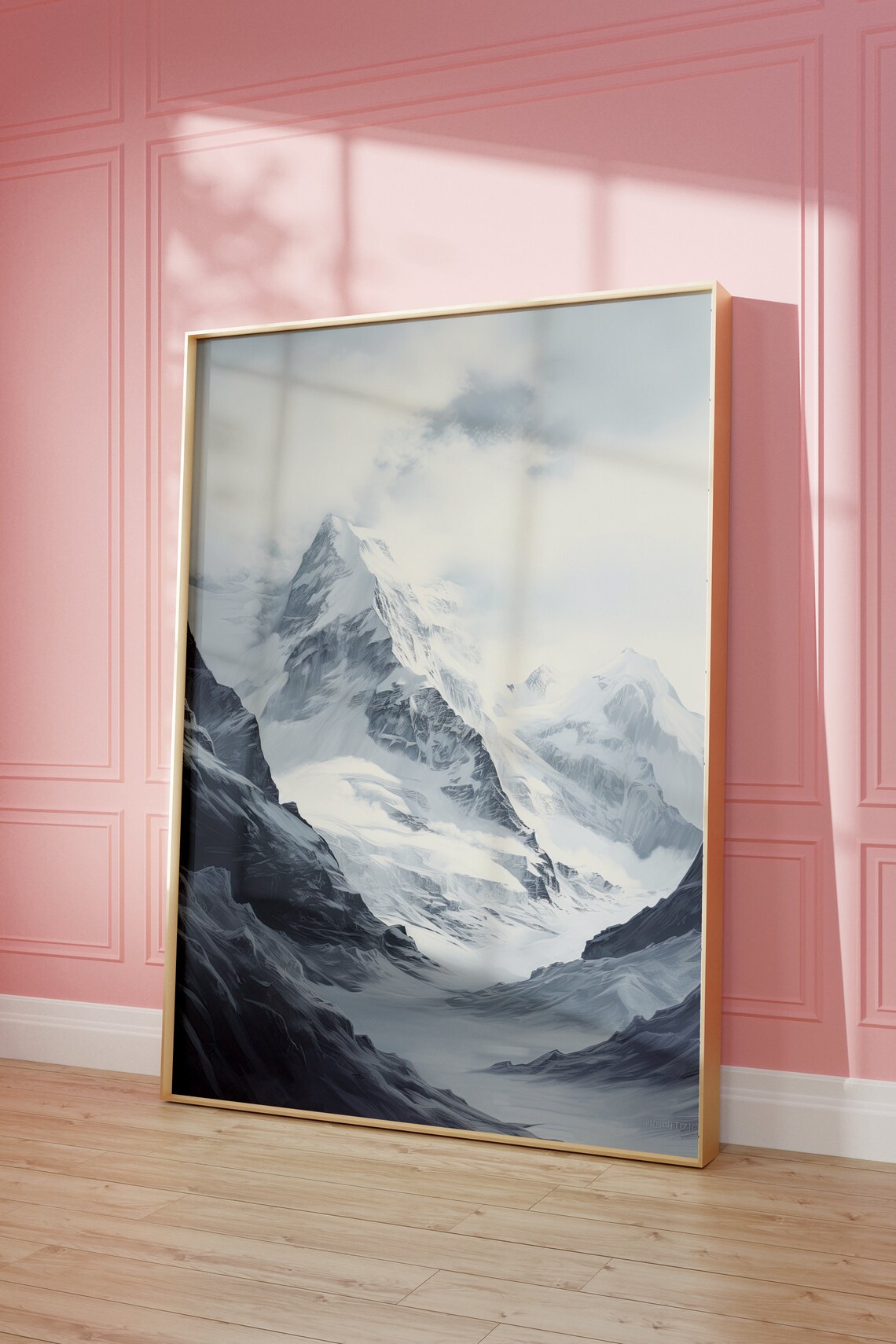 Mountain Wall Art, Snowy Mountain Art, Nature Wall Art, Mountain Poster ...