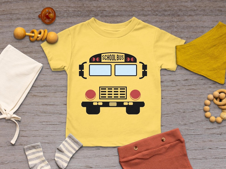 School Bus Shirt, Yellow School Bus Kids Shirt, School Bus Toddler T ...