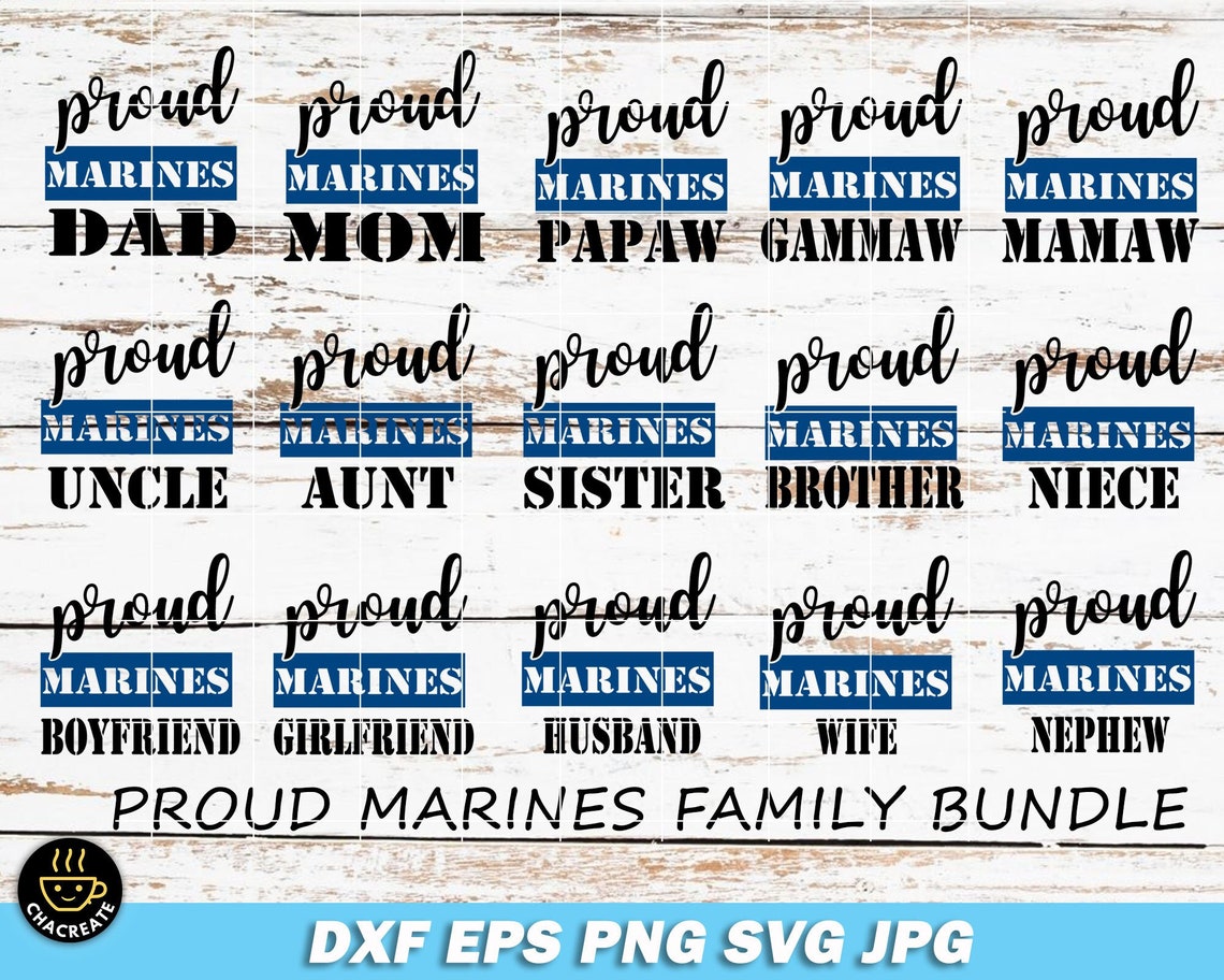 Proud Marines Military Family Bundle SVG United States Marine - Etsy