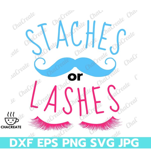 Staches or Lashes Gender Reveal - Etsy