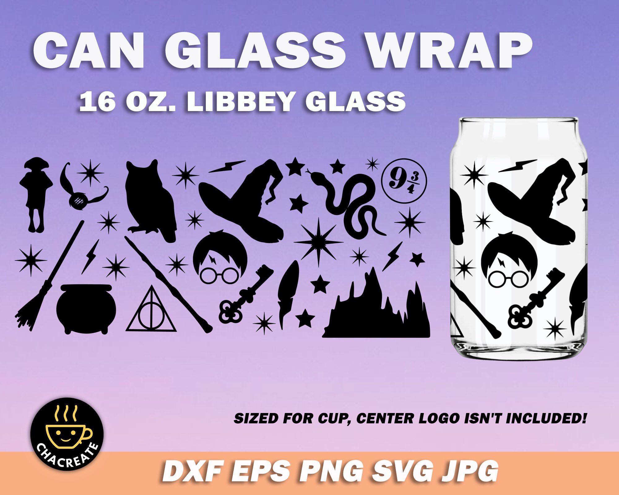 Magic Wizard Svg Coffee Can Glass Wrap Svg 16oz Libbey Full - Etsy