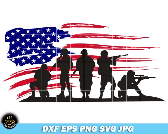 US Soldier American Flag Svg Distressed Flag Svg 4th of July | Etsy