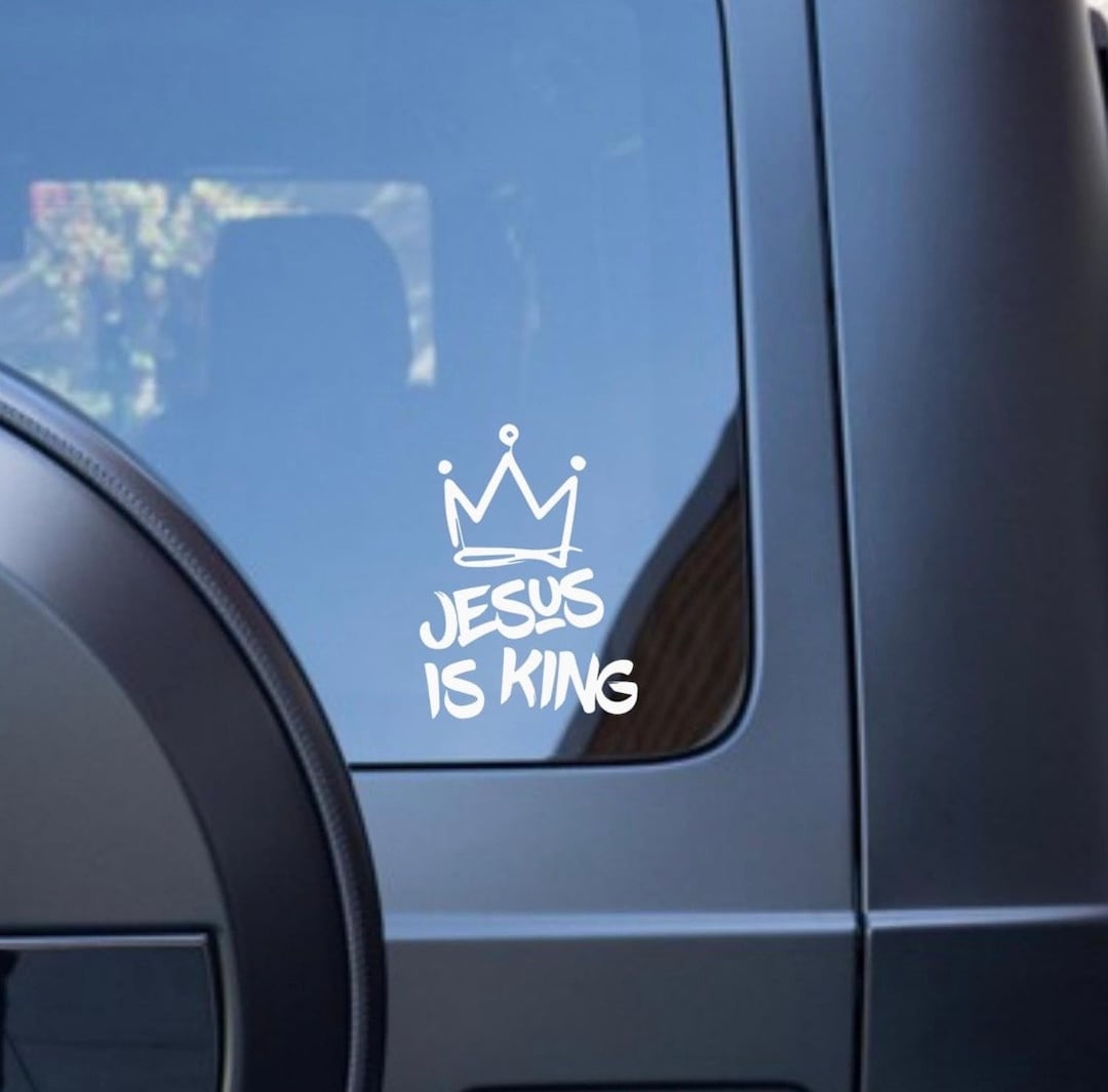 Jesus is King - Christian Jesus Cross Car Vinyl Decal Bumper Sticker ...