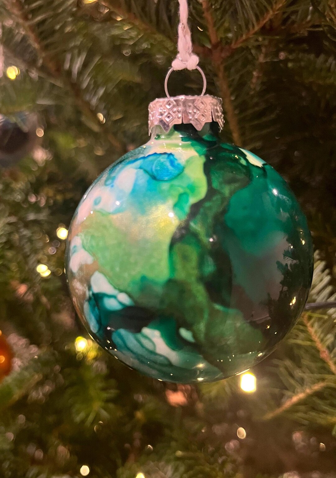 Ornament mystic Woods Alcohol Ink for Christmas - Etsy