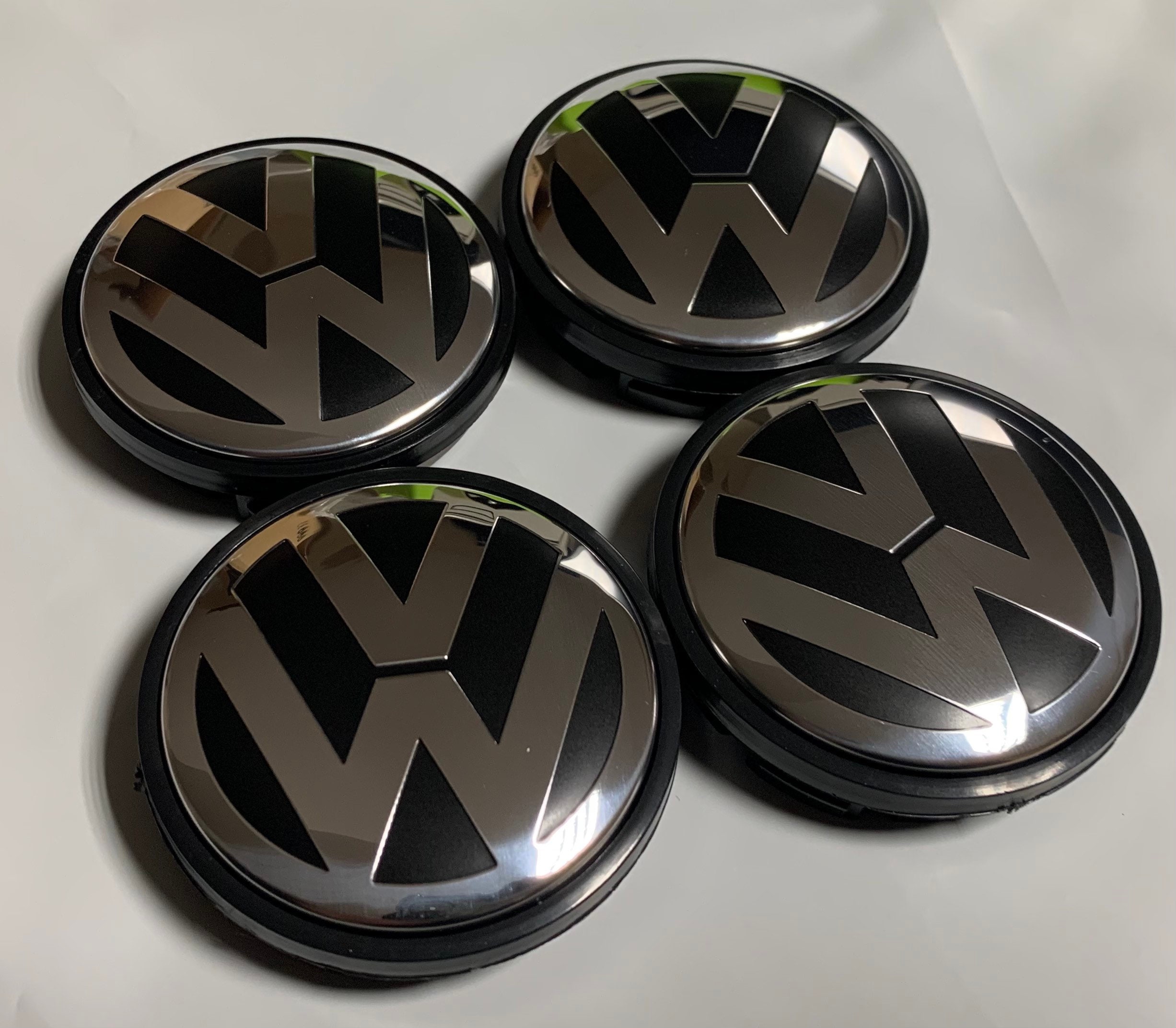 4pcs VW 56mm Centre Caps Black Chrome High Quality New Free | Etsy
