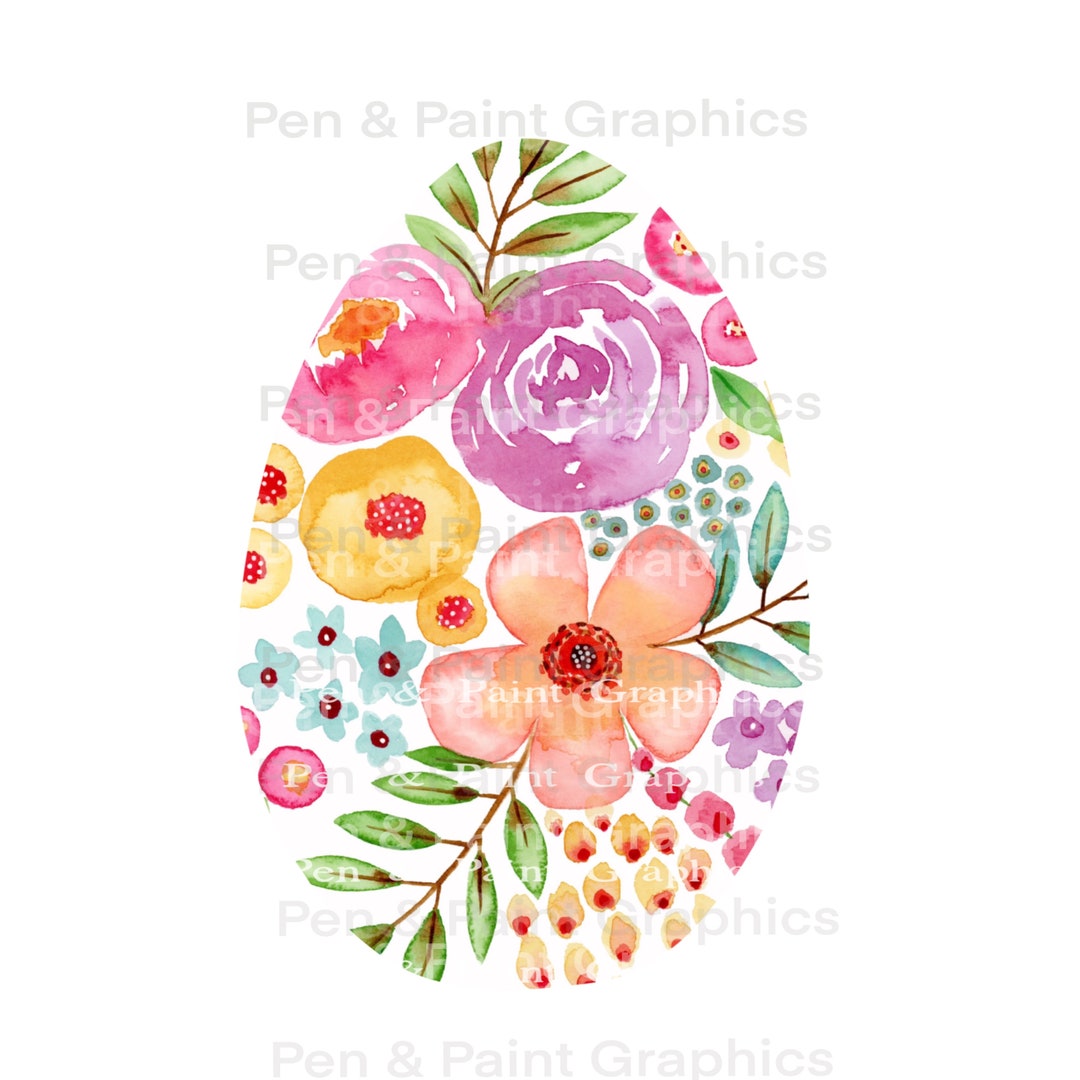 Floral Easter Egg PNG Clipart Graphic Art Sublimation Digital Download ...