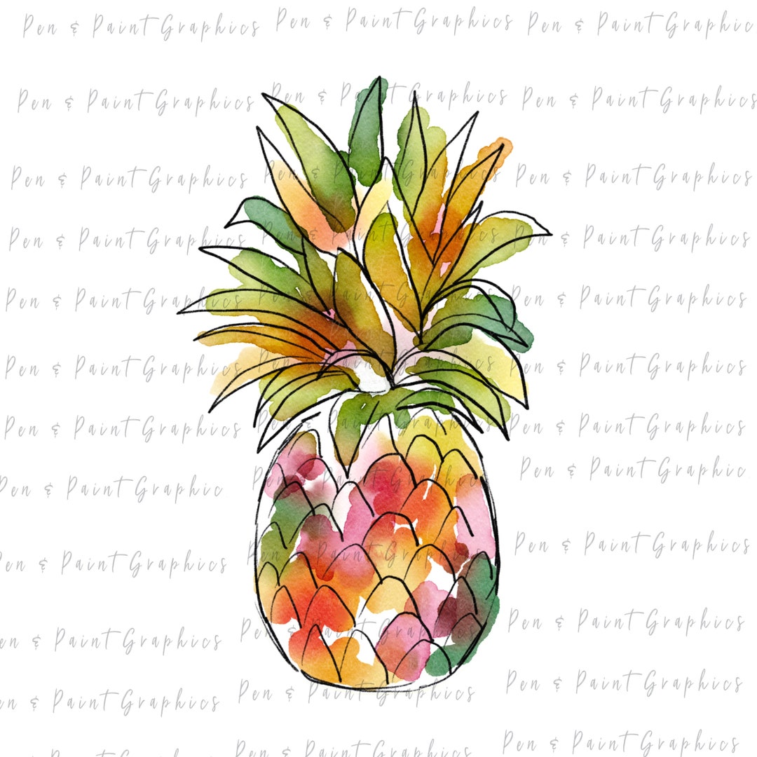 Watercolor Pineapple Fruit PNG Clipart Graphic Art Sublimation Digital ...