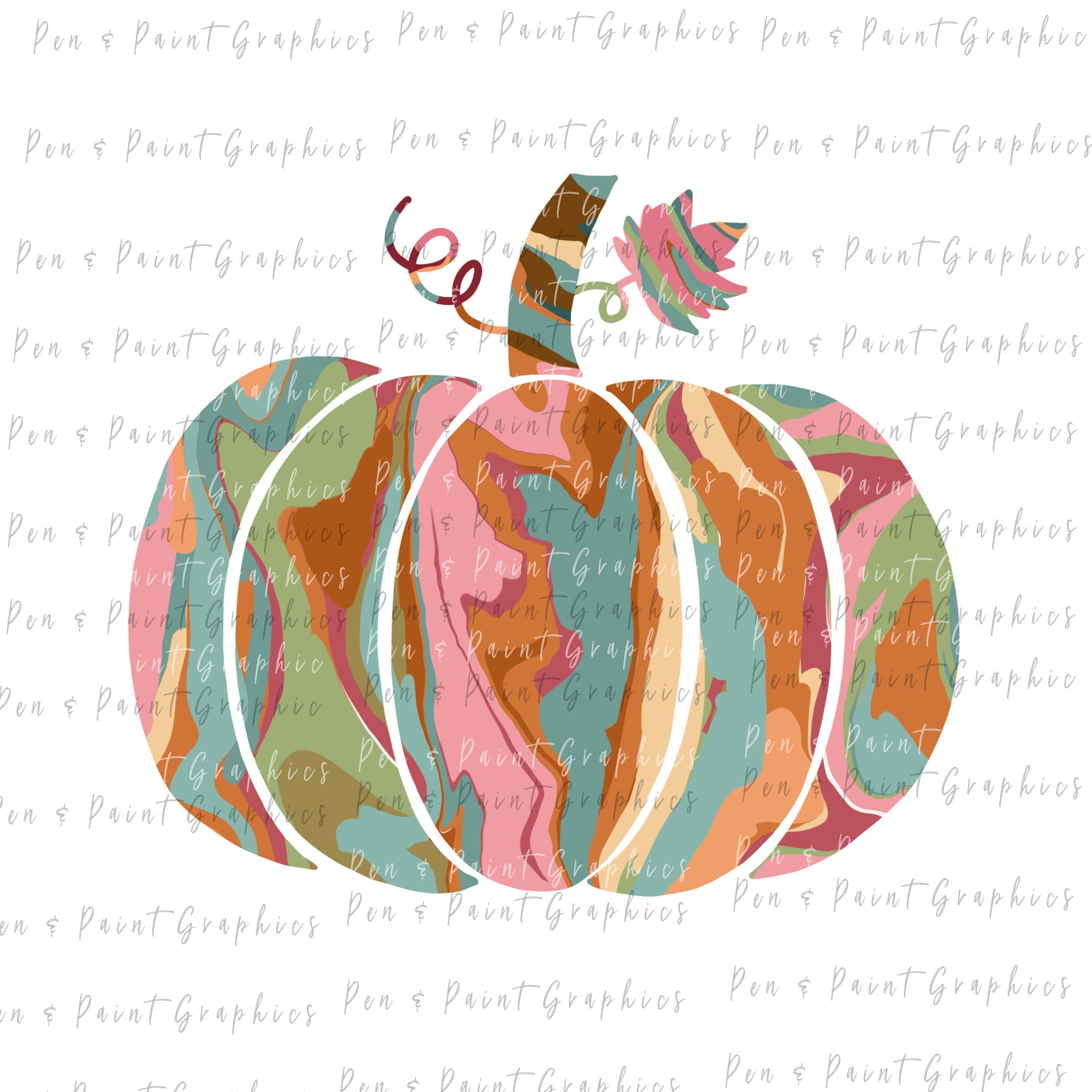 Colorful Fall Pumpkin PNG Clipart Graphic Thanksgiving Digital - Etsy