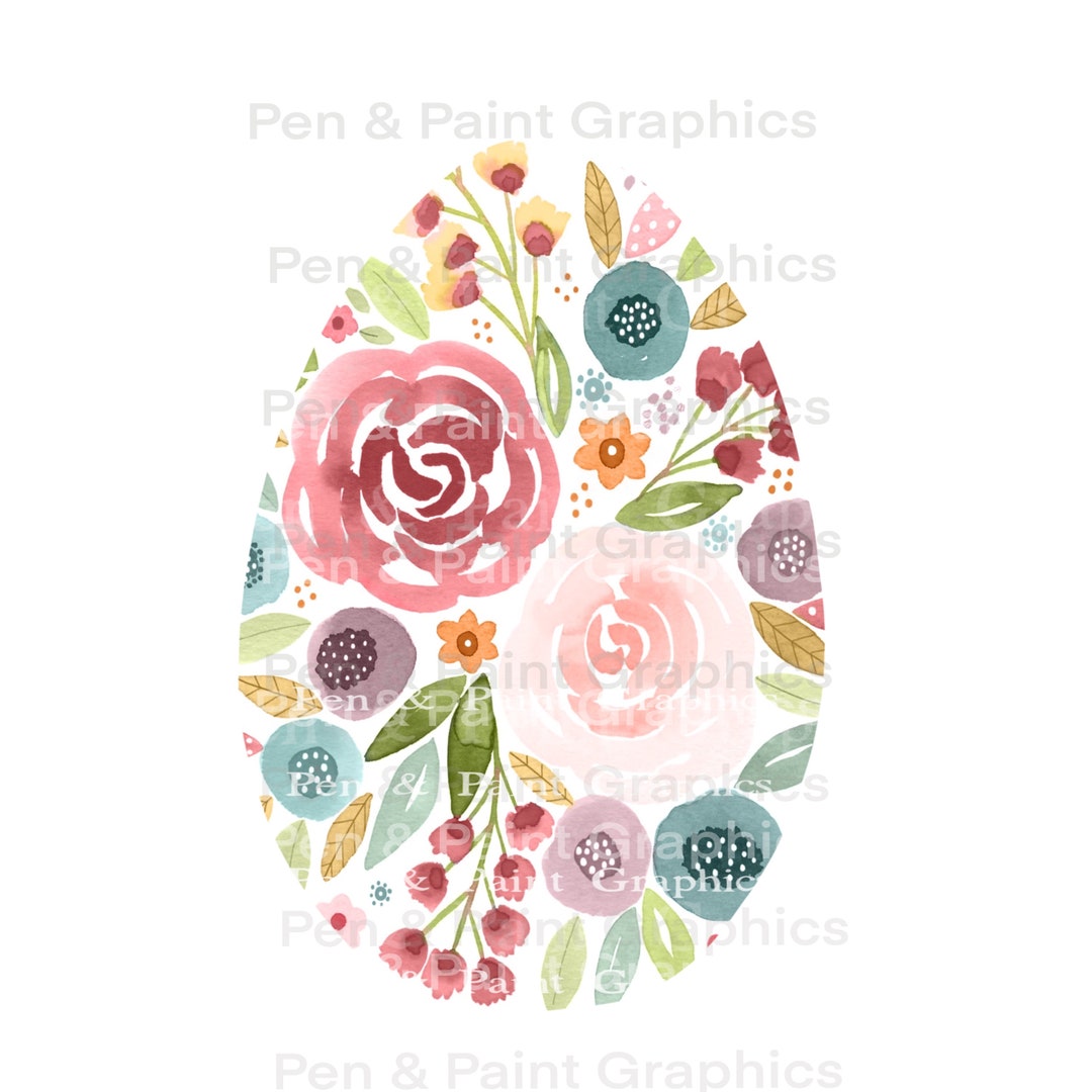 Floral Easter Egg PNG Clipart Graphic Art Sublimation Digital Download ...